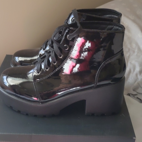 Nasty Gal | Shoes | Chucky Heeled Combat Boots | Poshmark
